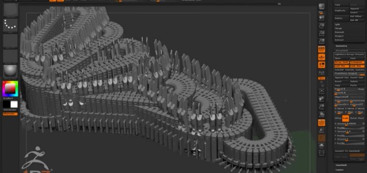 Modeling a Wheel using Zmodeler+ ArrayMesh : ZBrushのZModelerとArrayMeshを使った「タイヤの溝」チュートリアル ...